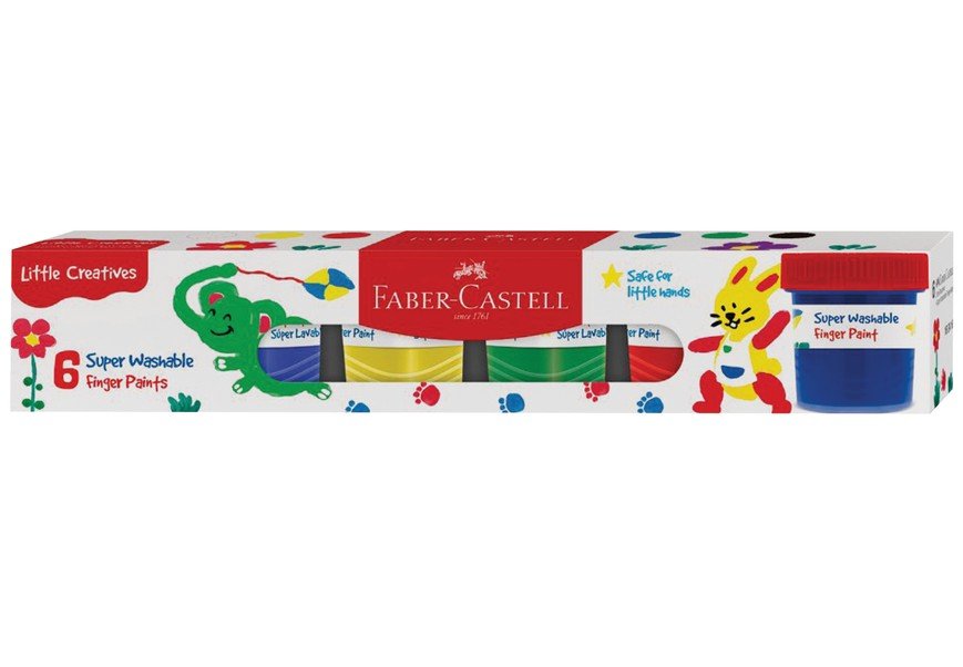 Little Creatives 6 Washable Finger Paints – HUZZAH! Toys