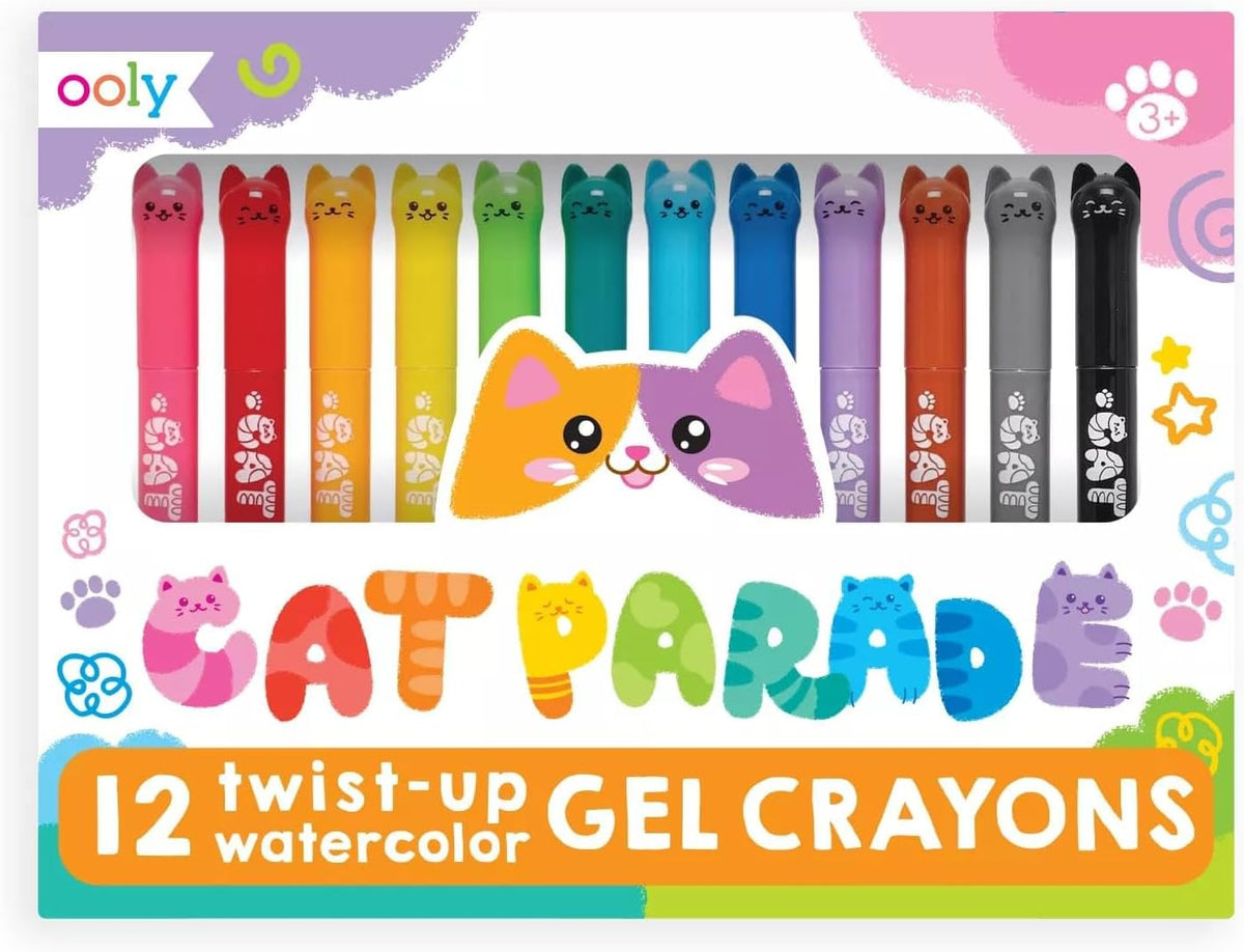 Cat Parade Watercolor Gel Crayons – HUZZAH! Toys