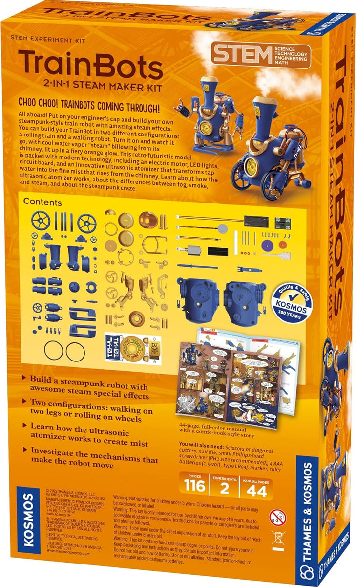 TrainBots 2-in-1 Steam Maker Kit – HUZZAH! Toys