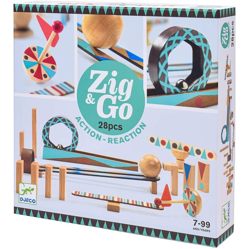 Zig & Go Wooden Domino Race Construction Set – HUZZAH! Toys